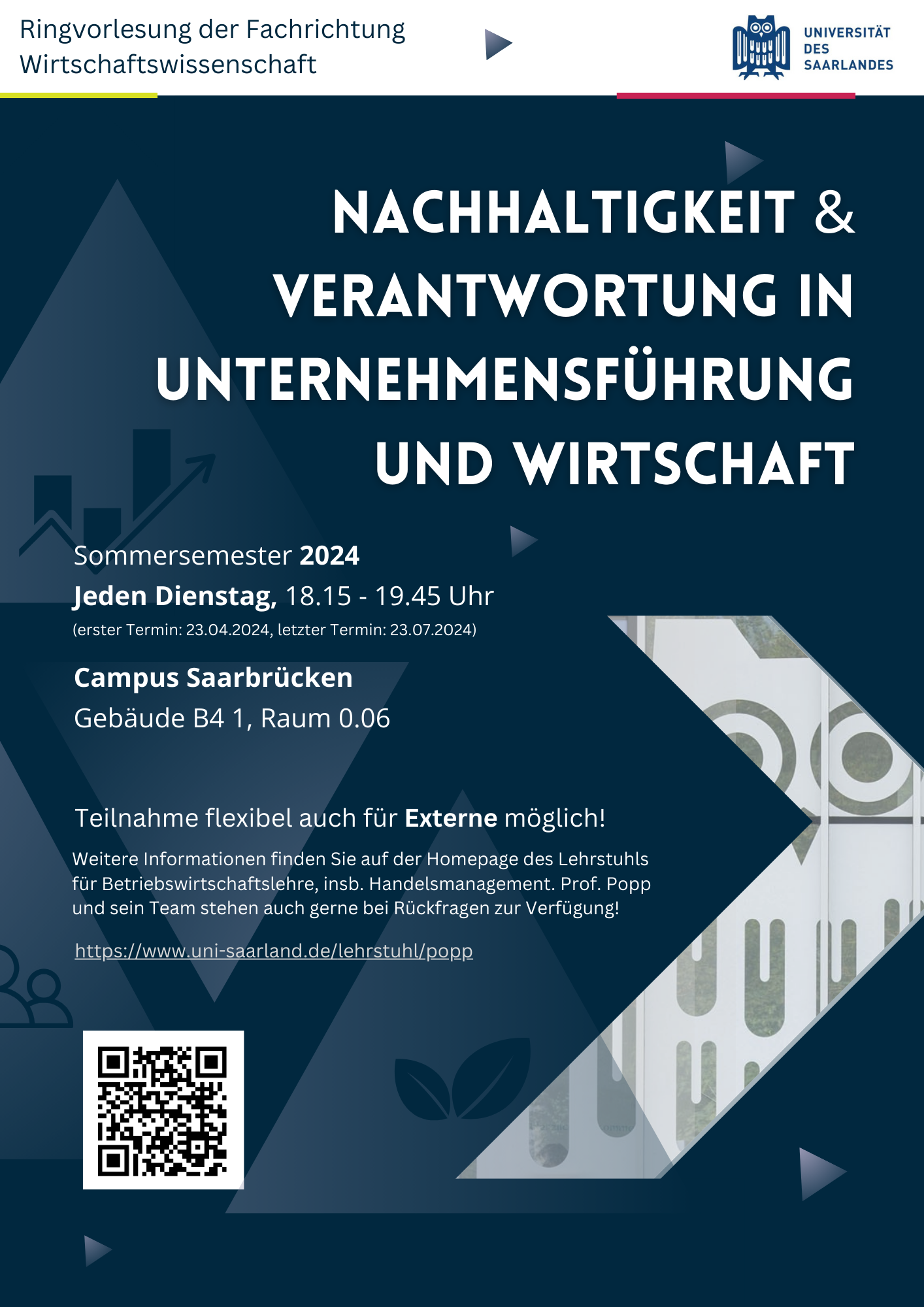 Kurs: Ringvorlesung: Nachhaltigkeit und Verantwortung in Unternehmensführung und Wirtschaft ...